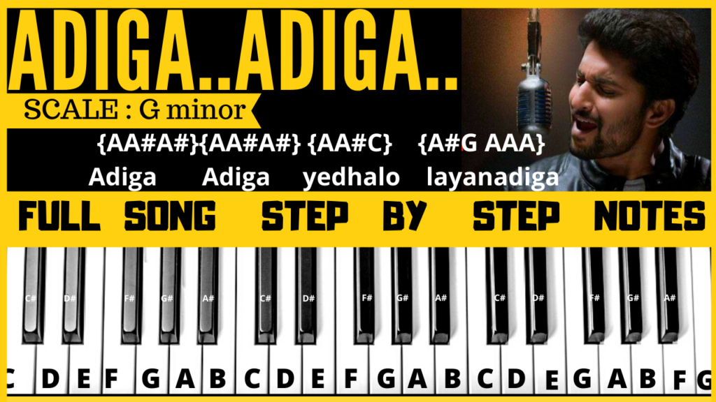 Adiga Adiga piano notes - Mj Music Notes