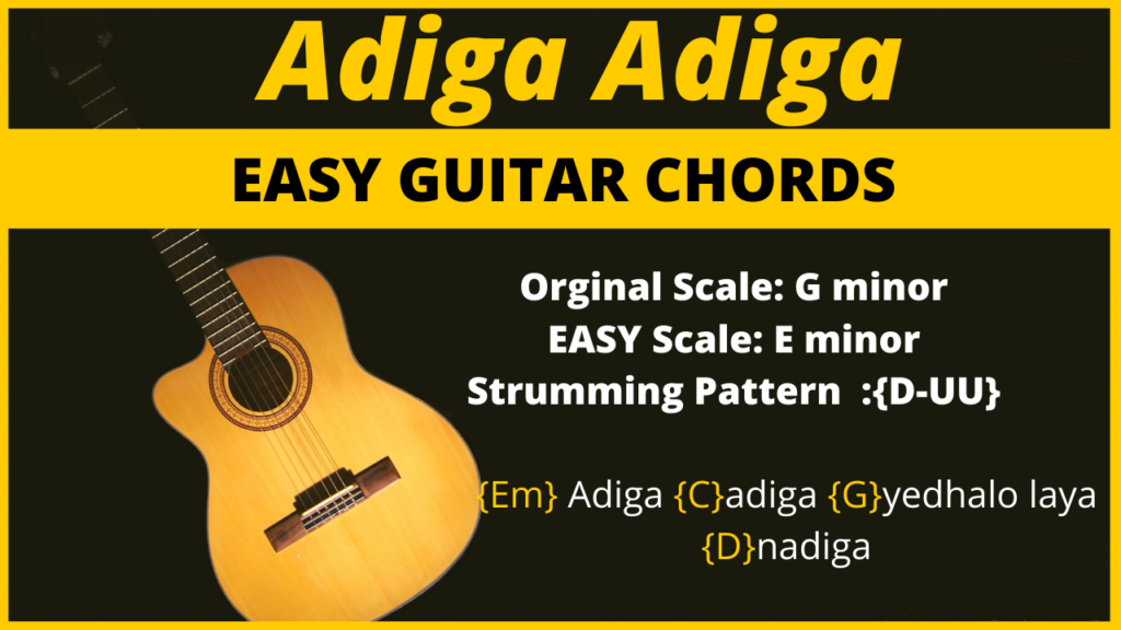 Adiga Adiga Song Guitar chords, Keyboard chords - Mj Music Notes