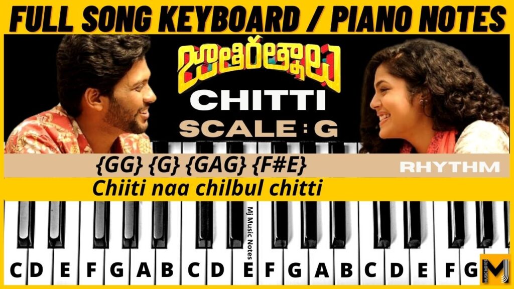 Chitti Piano Notes | Jathi Ratnalu movie - Mj Music Notes